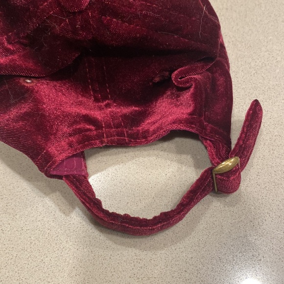 Accessories | Maroon Red Velvet Baseball Hat Cap | Poshmark